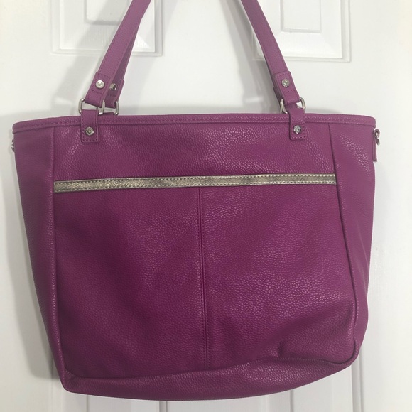 31 | Bags | Dark Pinkish Purple Jewell 3 Bag Reversible Purse | Poshmark